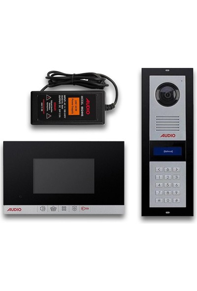 AUDIO 4 Daire Görüntülü Diafon Paketi (Siyah)