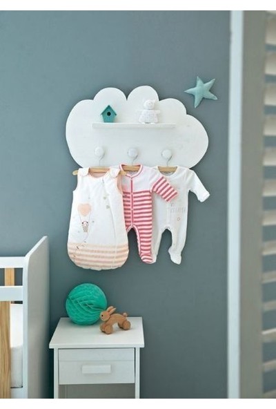Hommy Edi Lake Montessori Askılıklı Bulut Raf