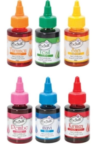 Dr Gusto Dr. Gusto Su Bazlı Likit Gıda Boyaları (6 'lı x 60 Gr) Dr Gusto Dr. Gusto Su Bazlı Likit Gıda Boyaları (6 'lı x 60 Gr)