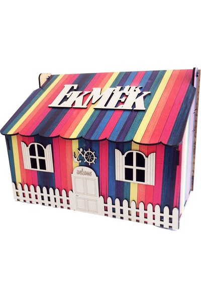 Pratik Dekor Mutfak Ahşap Ekmeklik Rengarenk