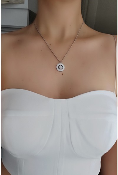 ÇLK Accessories Çelik Pusula Çelik Kolye TRKOLYE5546 B34503 ÇLK Accessories Çelik Pusula Çelik Kolye TRKOLYE5546 B34503