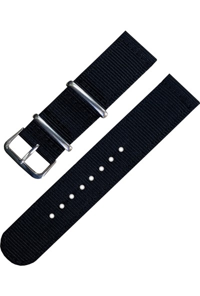 Omega Saat Uyumlu Siyah Akıllı Pimli Nato Kumaş Örme Hasır Saat Kordonu Kayışı