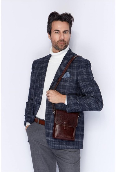 Parlak Kahve - Omuzdan Askılı Deri Çanta 321