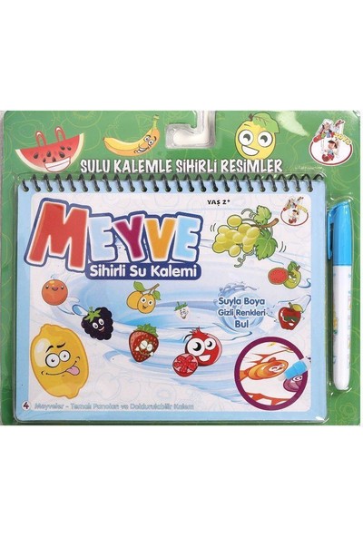 Water Painting Sihirli Özel Sulu Kalem ile Boyama Kitabı Meyveler