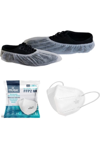 KF Medikal Tela Galoş Nonwoven Beyaz 100 Adet + Muskmask Ffp2 Maske Beyaz 1 Adet KF Medikal Tela Galoş Nonwoven Beyaz 100 Adet + Muskmask Ffp2 Maske Beyaz 1 Adet
