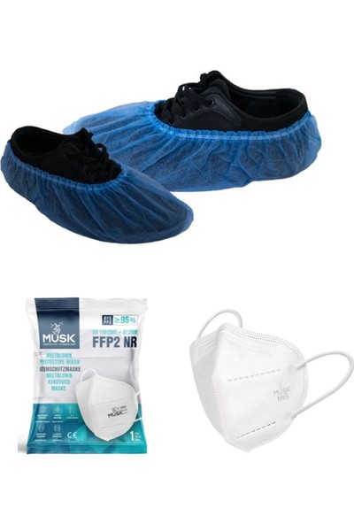 KF Medikal Tela Galoş Mavi Nonwoven 1000 Adet + Muskmask Ffp2 Steril Beyaz Maske 10 Adet KF Medikal Tela Galoş Mavi Nonwoven 1000 Adet + Muskmask Ffp2 Steril Beyaz Maske 10 Adet