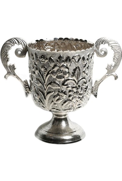 Karışık Çiçek Desenli Kupa Vazo 46 cm