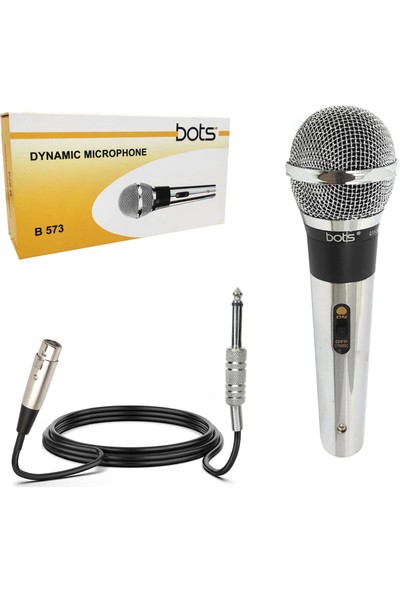 Bots El Mikrofonu Kablolu Dinamik Metal 4mt Bots B-573 Bots El Mikrofonu Kablolu Dinamik Metal 4mt Bots B-573