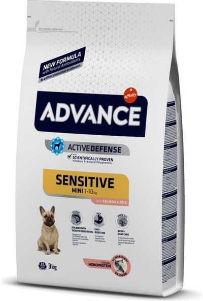 Advance Mini Sensitive Somonlu Küçük Irk Köpek Maması 3 kg Advance Mini Sensitive Somonlu Küçük Irk Köpek Maması 3 kg