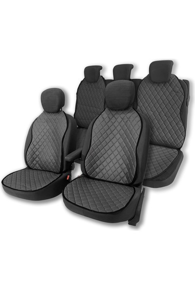 Vientex Mat Deri Oto Koltuk Kılıfı Koltuk Minderi Koyu Gri Baklava Desen Vientex Mat Deri Oto Koltuk Kılıfı Koltuk Minderi Koyu Gri Baklava Desen