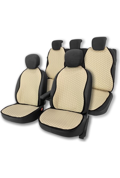 Vientex Premium Deri Oto Koltuk Kılıfı Koltuk Minderi Bej Petek Desen Vientex Premium Deri Oto Koltuk Kılıfı Koltuk Minderi Bej Petek Desen