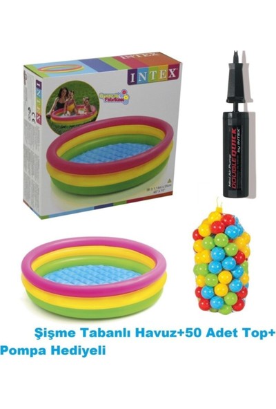 Vardem Oyuncak Çocuk Havuz 50 Adet Havuz Topu +Pompa Hediyeli 114 X25 cm