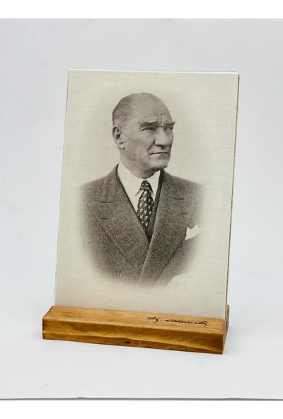 İstisna Mustafa Kemal Atatürk Masa Tablosu Model 5. Keten