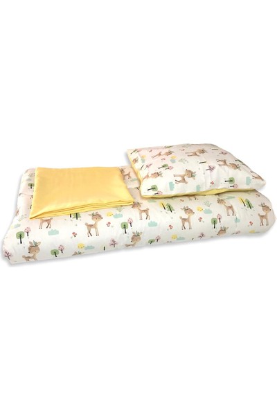 Bebek Özel Pamuk Bebek/çocuk Yastık Çarşaf Yorgan Seti Karaca Desen/düz Sarı Bebek Özel Pamuk Bebek/çocuk Yastık Çarşaf Yorgan Seti Karaca Desen/düz Sarı