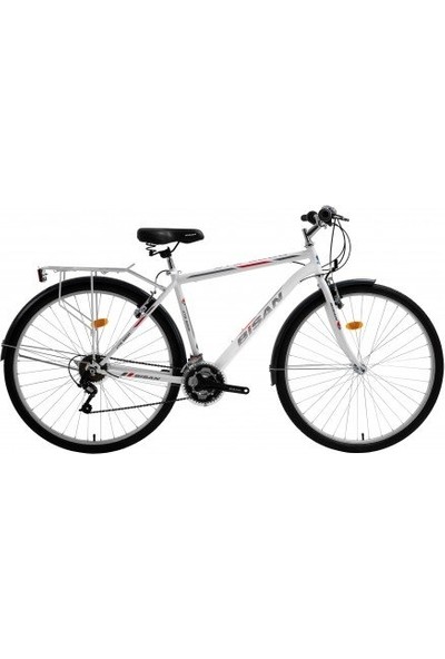 Bisan Cts 5200 Erkek Şehir Bisikleti 459H V 28 Jant 21 Vites Beyaz/kırmızı