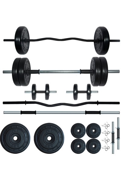 Fitset 28 kg Z Barlı Halter Seti ve Dambıl Seti Ağırlık Fitness Seti Fitset 28 kg Z Barlı Halter Seti ve Dambıl Seti Ağırlık Fitness Seti