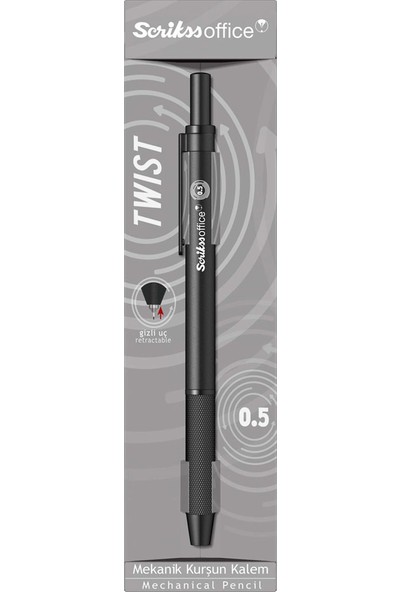 Scrikss Twist Şeffaf Ambalaj Versatil Kalem 0.5 mm Siyah Scrikss Twist Şeffaf Ambalaj Versatil Kalem 0.5 mm Siyah