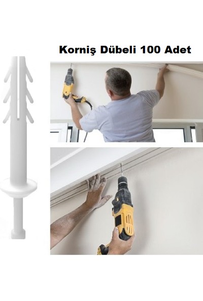 Nivega Korniş Dübeli Çivili 7 mm Paket 100 Adet