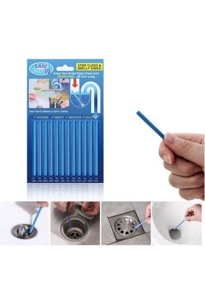 Sani Sticks Lavabo Gider Temizleyici Çubuk 12 Adet Sani Sticks Lavabo Gider Temizleyici Çubuk 12 Adet