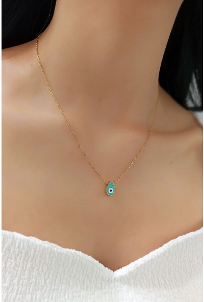 ÇLK Accessories Çelik Damla Figür Nazar Boncuk Çelik Kolye TRKOLYE5539 B34003 ÇLK Accessories Çelik Damla Figür Nazar Boncuk Çelik Kolye TRKOLYE5539 B34003