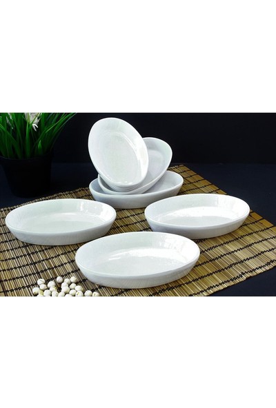 Ün-Ev 6'lı Oval Küçük Meze Tabağı - Çerezlik Ün-Ev 6'lı Oval Küçük Meze Tabağı - Çerezlik