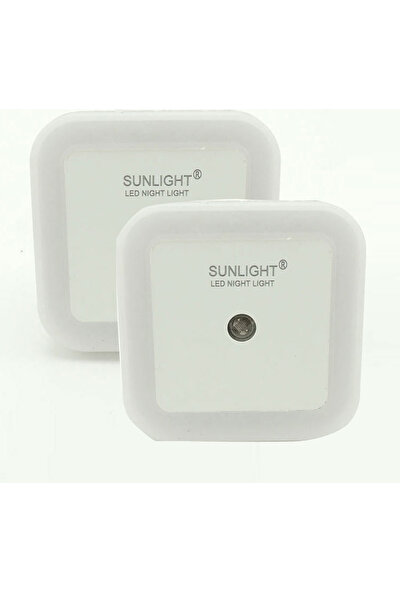 Sunlight Kare LED Gece Lambası 0,5W Işıklı Fişli Fotosel Sensörlü 2 Adet Sunlight Kare LED Gece Lambası 0,5W Işıklı Fişli Fotosel Sensörlü 2 Adet