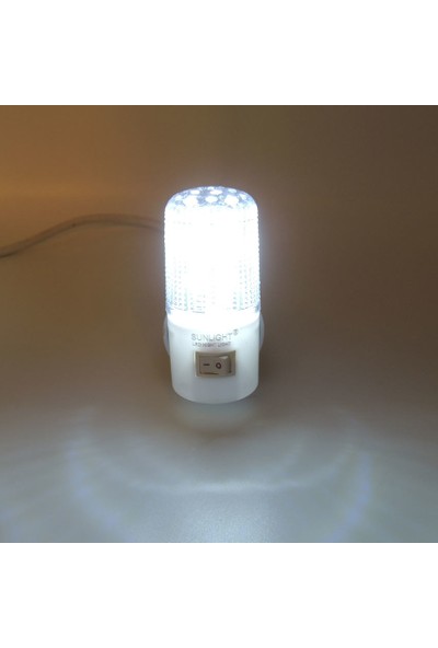 Sunlight Kısa LED Gece Lambası 0,5W Tasarruflu Işıklı Fişli Düğmeli Sunlight Kısa LED Gece Lambası 0,5W Tasarruflu Işıklı Fişli Düğmeli