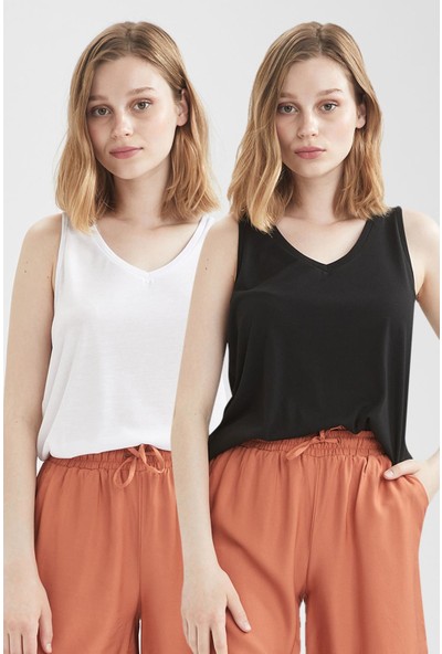 Defacto V Yaka Regular Fit 2'li Atle V1134AZ21SM