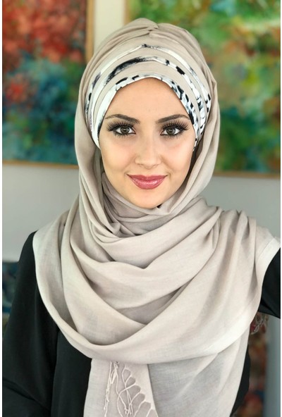 Yoisho Store Bej Tesettür Hazır Şal