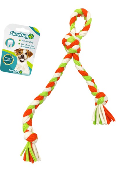 Eurodog Düğümlü Diş Ipi Beyaz Yeşil Turuncu 42 cm Eurodog Düğümlü Diş Ipi Beyaz Yeşil Turuncu 42 cm