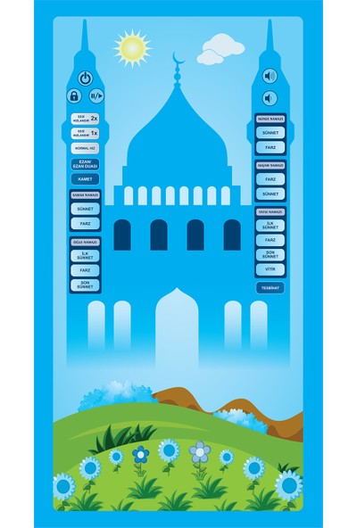 İhvan Online Benim Seccadem Çocuklar Için Sesli Konuşan Namaz Kıldıran Seccade Mavi