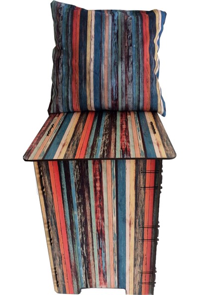 Pratik Dekor Dekoratif Puflu Tabure Alaçatı