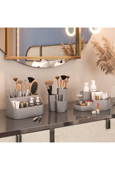 Pufwin Makyaj Organizer Düzenleyici Fırçalık 3lü Set