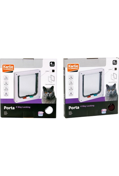 Karlıe 4 Yön Kilitli Kedi Kapısı 19,2X20CM Beyaz