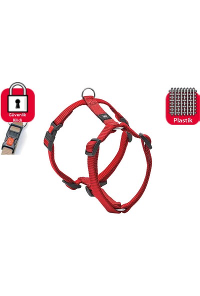 Karlıe Kilitli Göğüs Tasması L 65-100CM Kırmızı