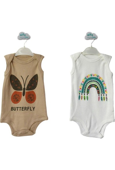 Alfa Baby 2li Kolsuz Body Ekru - Kahve Alfa Baby 2li Kolsuz Body Ekru - Kahve