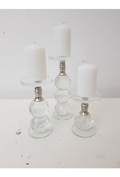 Arose Kristal 3lü Şamdan Mumluk Arose Kristal 3lü Şamdan Mumluk