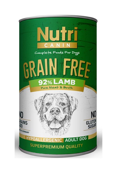 Nutri Canin Grain Free - Kuzu Etli Konserve Köpek Maması 400 gr