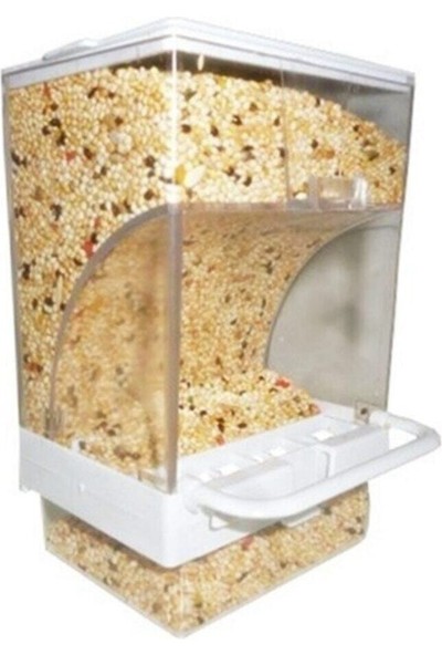 Biosante Akıllı Kuş Yemliği Taban Hazneli Beyaz (10-7,5)-14,5 cm