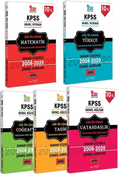 Yargı Yayınları 2022 KPSS Gygk Lise Ön Lisans Tamamı Çözümlü Çıkmış Sorular Seti