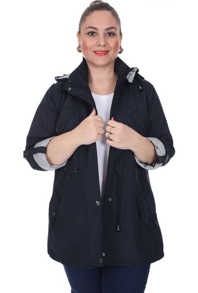 Brendon Kadın Büyük Beden Mevsimlik Trençkot 595 Lacivert/navy 21S32000595 Brendon Kadın Büyük Beden Mevsimlik Trençkot 595 Lacivert/navy 21S32000595
