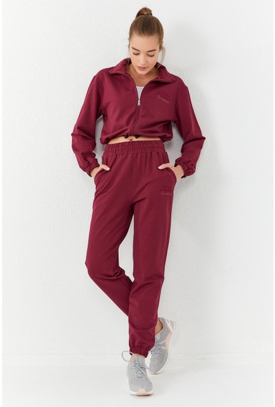 Tommy Life Erguvan Kadın Beli Lastikli Fermuarlı Dik Yaka Rahat Form Eşofman Takımı - 95296 Tommy Life Erguvan Kadın Beli Lastikli Fermuarlı Dik Yaka Rahat Form Eşofman Takımı - 95296