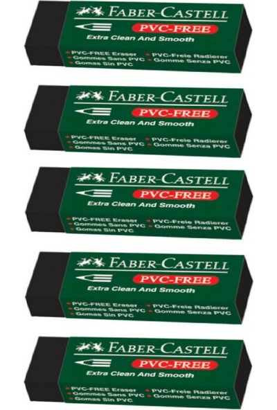 Faber-Castell Büyük Boy Silgi Siyah 5'li Faber-Castell Büyük Boy Silgi Siyah 5'li