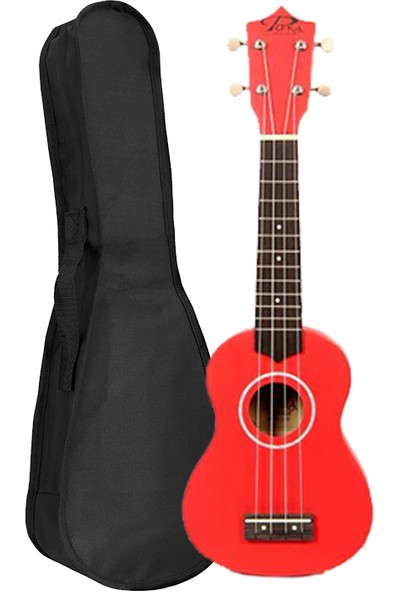 Puka Pk-10 Soprano Ukulele Kırmızı ve Kılıf