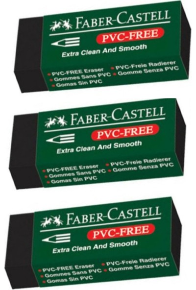 Faber-Castell Büyük Boy Silgi Siyah 3'lü Faber-Castell Büyük Boy Silgi Siyah 3'lü