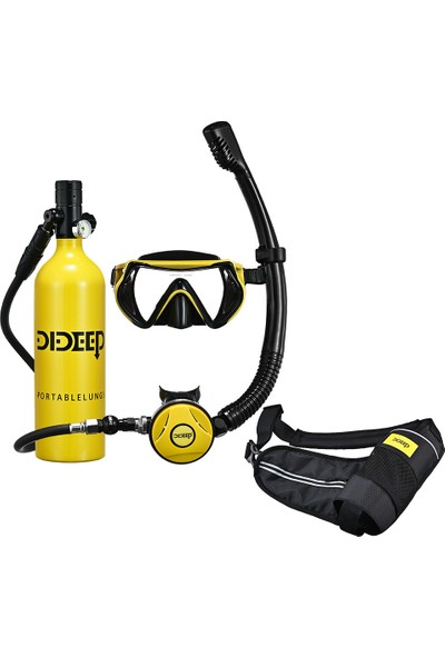 Ddideep 1 lt Oksijen Silindir Şnorkel Dalış Seti Havacılık Alüminyum Ekipman 2'si 1 Arada (Yurt Dışından)