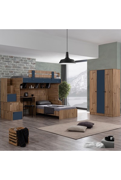 Setay Ranza, Riva Ranza Karyola Çalışma Masası 3 Kapılı Dolap