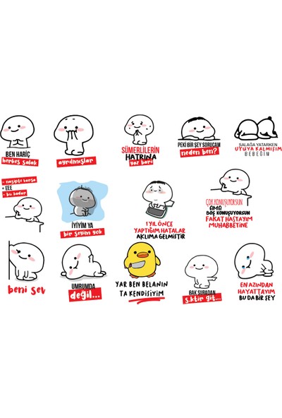 En Özeli Komik Quby Pentol Temalı Telefon Laptop Notebook Tablet Sticker Seti 14 Adet En Özeli Komik Quby Pentol Temalı Telefon Laptop Notebook Tablet Sticker Seti 14 Adet