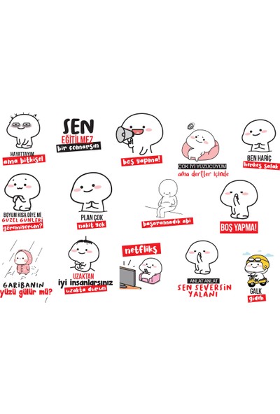 En Özeli Komik Quby Pentol Temalı Telefon Laptop Notebook Tablet Sticker Seti 14 Adet En Özeli Komik Quby Pentol Temalı Telefon Laptop Notebook Tablet Sticker Seti 14 Adet