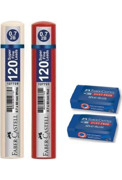 Faber-Castell 0.7 mm 120'li Uç 2'li + Sınav Silgisi 2'li
